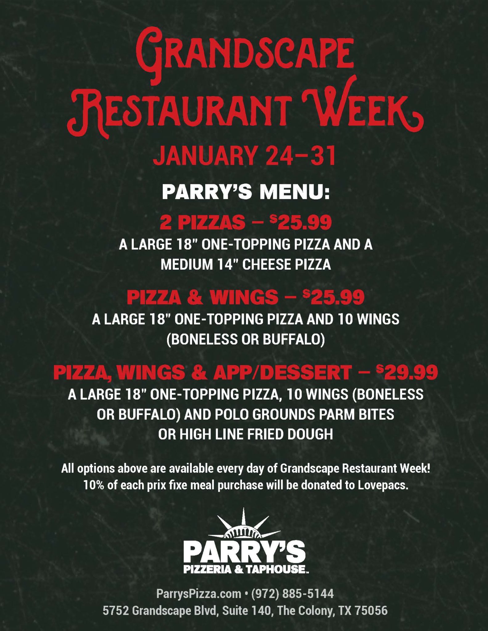 Grandscape Restaurant Week | Grandscape | The Colony