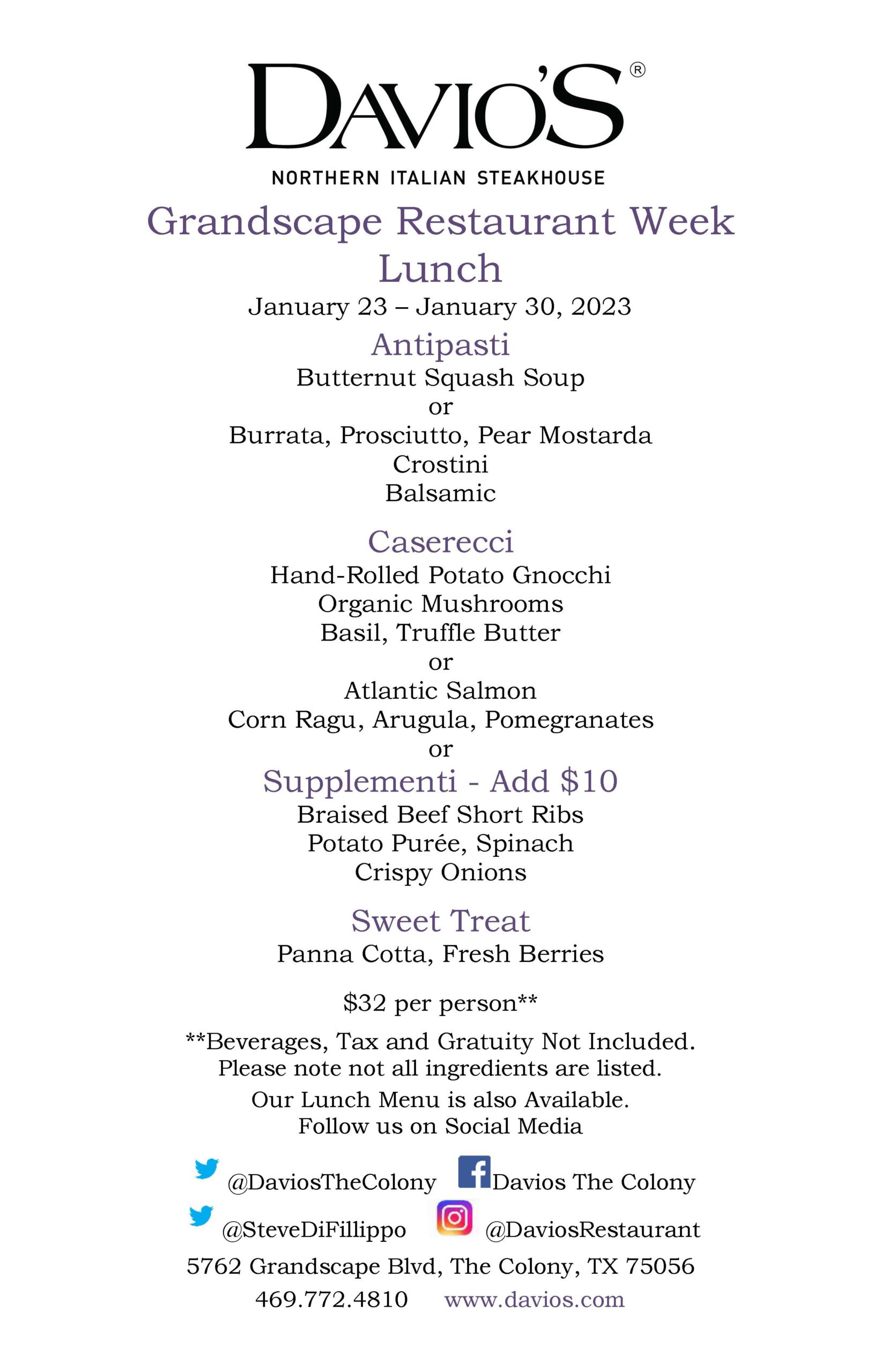 Restaurant Week - Grandscape